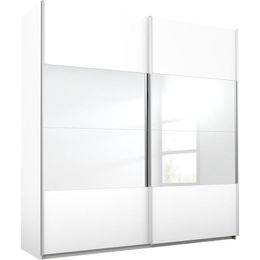 Rauch Schwebet&uuml;renschrank &raquo;Quadra&laquo; mit Spiegelelementen wei&szlig; Holzwerkstoff B/H/T: 226cm x 230cm x 62cm