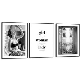 Reinders Poster &raquo;Fashion Woman&laquo; schwarz Holzwerkstoff B/H/T: 30cm x 40cm x 1,6cm