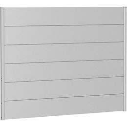 BioHort Sichtschutzelement 6 Metall-Paneele und 2 F&uuml;hrungsschienen, LxH: 180x137 cm grau Stahlblech H/L: 137cm x 180m