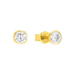 Amor Damen Paar Ohrstecker &raquo;2031801, 2031802&laquo; mit Zirkonia (synth.) gold 4,5mm, Silber 925 (Sterlingsilber)
