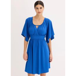 bonprix Minikleid mit tiefem Ausschnitt, blau, Gr.52/54 (XXL), Stylisches Kleid mit toller Passform