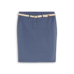 Tom Tailor Damen Chino-Rock mit G&uuml;rtel, blau, Uni, Gr. 34