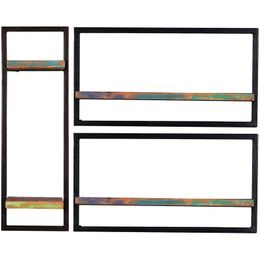 Sit Wandregal &raquo;Riverboat&laquo; Set bunt Massivholz, Metall B/H/T: 95cm x 75cm x 25cm