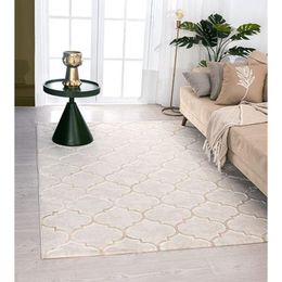 MERINOS L&auml;ufer &raquo;Studio 28262&laquo; rechteckig 12 mm H&ouml;he Hoch Tief Effekt, modernes Skandic Design beige Polyester B : 80cm 1 Stk., 12mm, L: 300cm