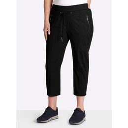 sheego Gro&szlig;e Gr&ouml;&szlig;en 7/8-Hose mit Rei&szlig;verschluss-Taschen, schwarz, Gr&ouml;&szlig;e 44 - Damen