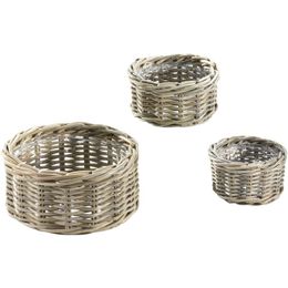 Locker &Uuml;bertopf grau Rattan &Oslash; 25cm