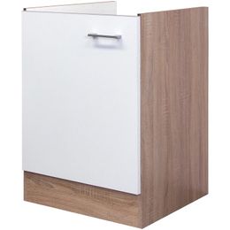 Flex-Well Sp&uuml;lenschrank &raquo;Samoa&laquo; (B x H x T) 50 x 82 x 57 cm wei&szlig; Holzwerkstoff Sonoma Eiche, B/H/T: 50cm x 82cm x 57cm, T&uuml;ren: 1 Stk.