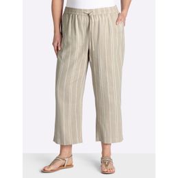 sheego Gro&szlig;e Gr&ouml;&szlig;en Culotte mit Jacquard-Streifen, sand-gestreift, Gr&ouml;&szlig;e 52 - Damen