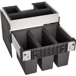 Blanco M&uuml;lltrennsystem &raquo;Select II 60/3 Orga&laquo; 3 Beh&auml;lter Kunststoff, Stahlblech, 60 0mm Untermass schwarz Kunststoff B/H/T: 40cm x 47cm x 57cm, 45 l