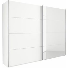 Rauch Schwebet&uuml;renschrank &raquo;Quadra&laquo; mit Spiegelelementen wei&szlig; Holzwerkstoff B/H/T: 271cm x 210cm x 62cm