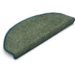 Stufenmatte &raquo;Liberty&laquo; halbrund 7 mm H&ouml;he Uni, robust, kr&auml;ftige Farben, Meliert, Treppe, Gekettelt, 15 er Set gr&uuml;n Polypropylen B : 28cm 1 Stk., 7mm, L