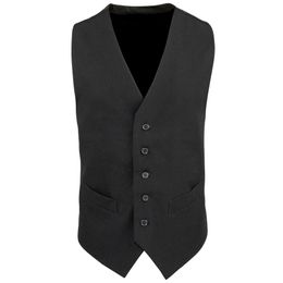 Premier Herren gef&uuml;tterte Polyesterweste / Catering / Barkleidung (2er-Pack) (Schwarz)