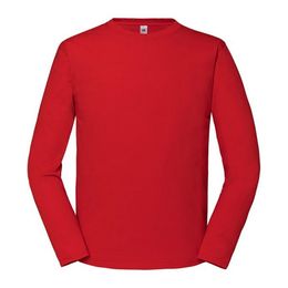 Fruit of the Loom Herren Iconic 195 Premium Ringspun Baumwolle Langarm T-Shirt (Rot)