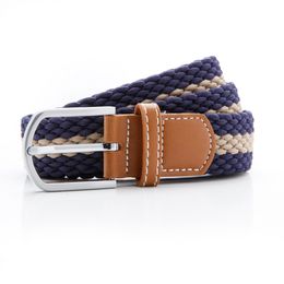 Asquith & Fox Herren Zwei-Farb-Streifen Geflochtenem Dehnbelt (Marine/Khaki)