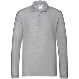 Fruit of the Loom Herren Premium Pique Langarm-Poloshirt (Athletic Heather)