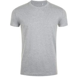 SOLS Herren Imperial Slim Fit T-Shirt mit kurzen &Auml;rmeln (grau meliert)