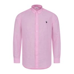 U.S. Polo Assn. Herren Leinenhemd aus Leinen-Baumwollmix
