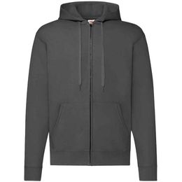Fruit of the Loom - "Classic" Hoodie mit durchgehendem Rei&szlig;verschluss f&uuml;r Herren/Damen Unisex (Hellgrau)