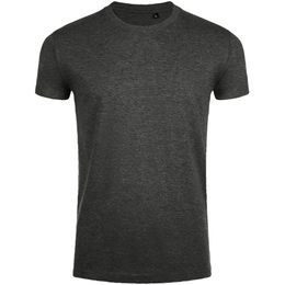 SOLS Herren Imperial Slim Fit T-Shirt mit kurzen &Auml;rmeln (Charcoal Marl)