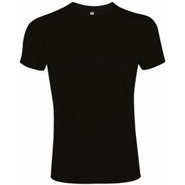 SOLS Herren Imperial Slim Fit T-Shirt mit kurzen &Auml;rmeln (Tiefschwarz)