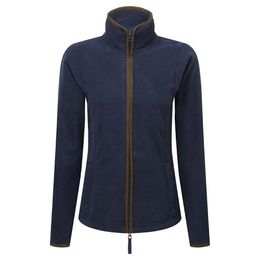 Premier Womens/Ladies Artisan Fleece-Jacke mit Kontrastbesatz (Navy/Braun)