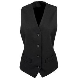 Premier Damen/Damen gef&uuml;tterte Polyesterweste / Barkleidung / Catering (2er-Pack) (Schwarz)