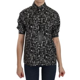 Dolce & Gabbana Seidenhemd mit Druck von Musikinstrumenten