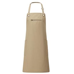 Premier Unisex Erwachsene Gerste Nachhaltige Kontrastn&auml;hte Vollsch&uuml;rze (Khaki/Braun)