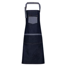 Premier Unisex Domain Kontrast Denim L&auml;tzchen Sch&uuml;rze (Indigo Denim)