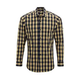 Premier - "Mulligan" Hemd f&uuml;r Herren Lang&auml;rmlig (Camel/Marineblau)