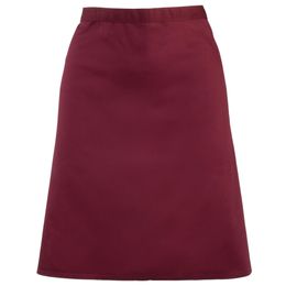 Premier Damen Sch&uuml;rze halblang (2 St&uuml;ck/Packung) (Burgunder)