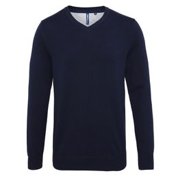 Asquith & Fox Herren Pullover mit V-Ausschnitt aus reicher Baumwolle (French Navy)