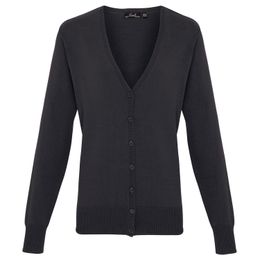 Premier - Strickjacke V-Ausschnitt f&uuml;r Damen (Holzkohle)
