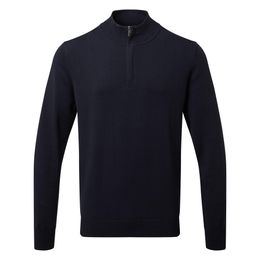 Asquith & Fox Herren Sweatshirt mit Rei&szlig;verschluss aus Baumwollmischung (French Navy)