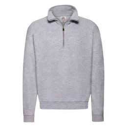 Fruit of the Loom - "Classic" Sweatshirt mit kurzem Rei&szlig;verschluss f&uuml;r Herren (Grau meliert)