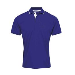 Premier - "Coolchecker" Poloshirt f&uuml;r Herren (K&ouml;nigsblau/Wei&szlig;)