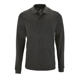 SOLS Mens Perfect Langarm-Pique-Poloshirt (Charcoal Marl)