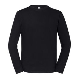 Fruit of the Loom - "Iconic 195" T-Shirt f&uuml;r Herren/Damen Unisex Lang&auml;rmlig (Schwarz)