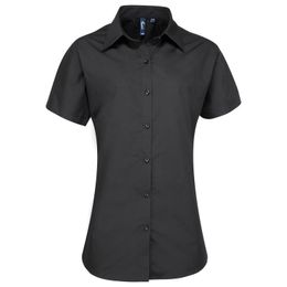 Premier - "Supreme" Hemd f&uuml;r Damen kurz&auml;rmlig (Schwarz)