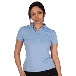 Island Green - "Classic" Poloshirt f&uuml;r Damen - Emblem (Cerulean Blau)