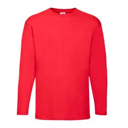 Fruit of the Loom - "Valueweight" T-Shirt f&uuml;r Herren/Damen Unisex Lang&auml;rmlig (Rot)