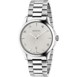 Gucci YA1264028A G-Timeless Unisex-Luxusuhr mit silbernem Zifferblatt