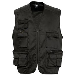 SOLS Wild Unisex Weste mit durchgehendem Rei&szlig;verschluss Bodywarmer Jacke (Schwarz)
