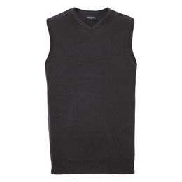 Russel Athletic Russell Collection - Sweatshirt V-Ausschnitt f&uuml;r Herren &Auml;rmellos (Schwarz)