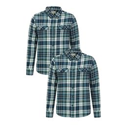 Mountain Warehouse - "Trace" Hemd f&uuml;r Herren, Flanell (2er-Pack) (Maisblau)