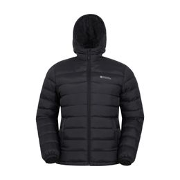 Mountain Warehouse Herren Seasons gesteppte Jacke mit Kunstfellfutter (Schwarz)