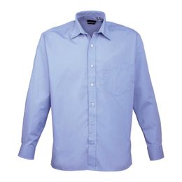 Premier - Hemd f&uuml;r Herren Lang&auml;rmlig (Mittelblau)