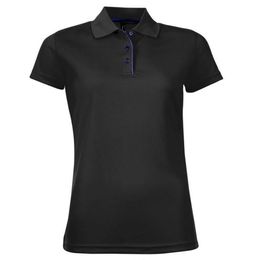SOLS Womens/Ladies Performer Kurzarm-Piqu&eacute;-Poloshirt (Schwarz)