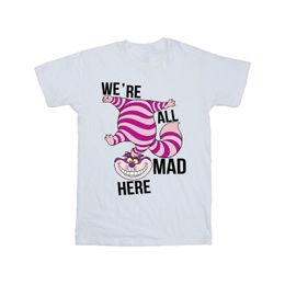 Disney - "Alice In Wonderland All Mad Here" T-Shirt f&uuml;r Herren (Wei&szlig;)