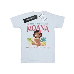 Disney Damen/Damen Moana Born In The Ocean Baumwoll-Boyfriend T-Shirt (Wei&szlig;)